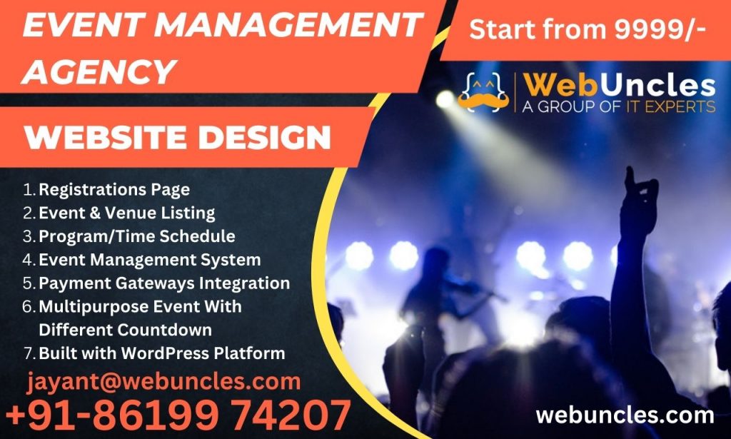 Event Management Agency Website Design - Webuncles - A Group Of IT Experts